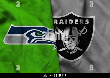 Tennessee Titans and Las Vegas Raiders helmets, Tuesday, March 22, 2022 ...