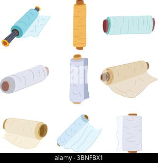 preservation cling film cartoon vector illustration Stock Vector Image ...