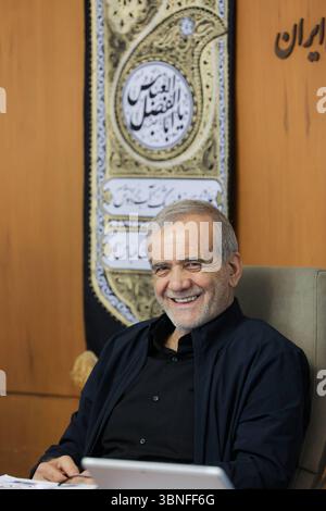 Iranian President Masoud Pezeshkian chairs a cabinet meeting Iranian ...