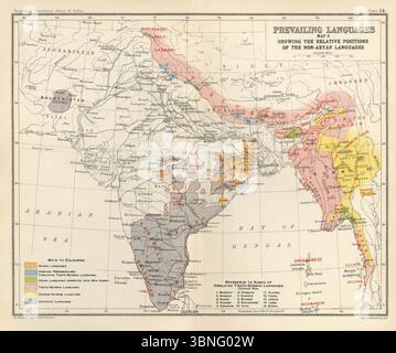 Linguistic map of India, showing the areas where Indo-Aryan languages ...