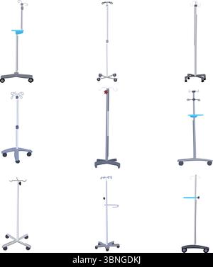 hydration iv drip stand set cartoon vector illustration Stock Vector ...