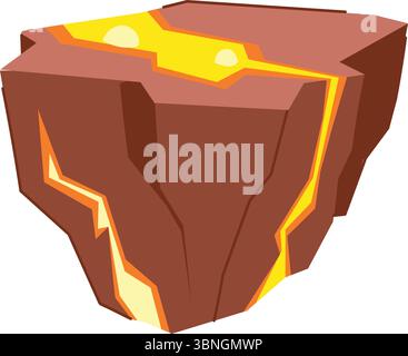 volcano lava platform cartoon vector illustration Stock Vector Image ...