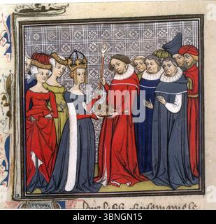 *Louis II le Bègue recevant les Regalia* depicts the French king Louis ...
