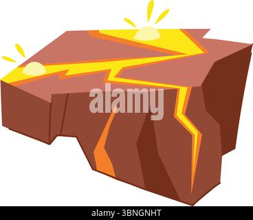 basalt lava platform cartoon vector illustration Stock Vector Image ...