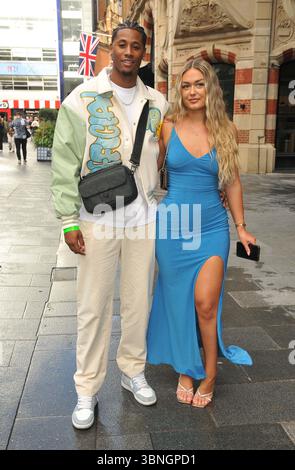 Alexis Andre Jr (left) and guest at the "The Meg 2: The Trench" UK film ...