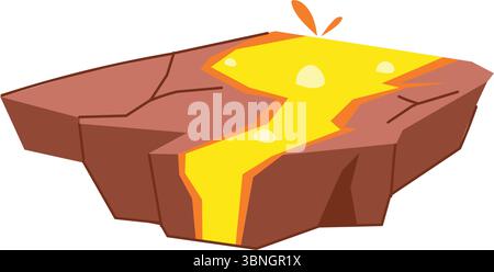 fissure lava platform cartoon vector illustration Stock Vector Image ...