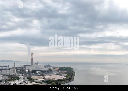 Dublin, Ireland - 12th April 2025 - Aerial view of the Dublin Waste to ...
