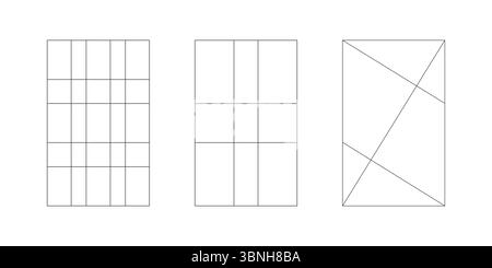 Golden ratio template set. Method golden section. Fibonacci array ...