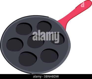 skillet mini pancake pan cartoon vector illustration Stock Vector Image ...