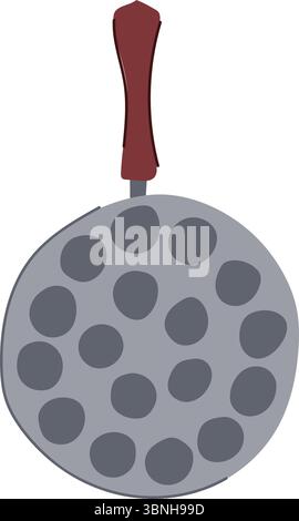 skillet mini pancake pan cartoon vector illustration Stock Vector Image ...