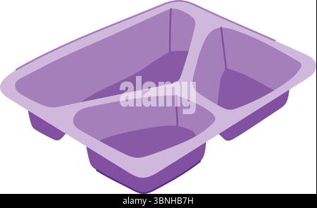 prep multi section meal tray cartoon vector illustration Stock Vector ...
