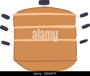 kitchen steamer pot cartoon vector illustration Stock Vector Image ...