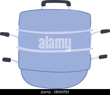 healthy steamer pot cartoon vector illustration Stock Vector Image ...