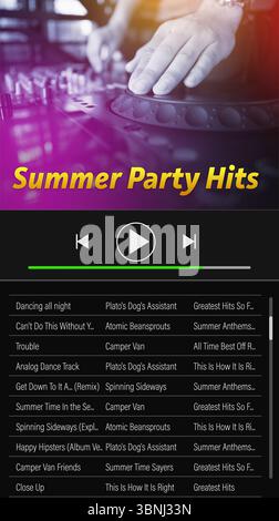 Close-Up of Dj Mixer Controller Desk in Night Club Disco Party. DJ ...