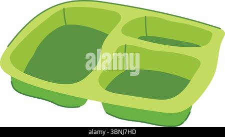 prep multi section meal tray cartoon vector illustration Stock Vector ...