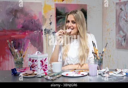 EDITORIAL USE ONLY Artist Sophie Tea reinvents biscuit tins to ...