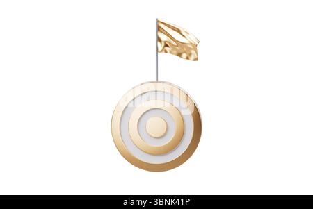 Target center with a flag, 3d rendering. 3D illustration Stock Photo ...