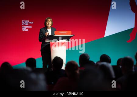 Welsh Secretary Jo Stevens delivers a speech at the official opening of ...