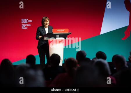 Welsh Secretary Jo Stevens delivers a speech at the official opening of ...