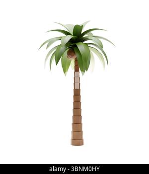 coconut tree minimalist 3D rendering in a soft and smooth renderer ...
