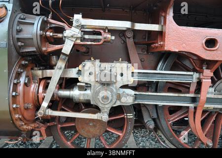 Steam locomotive drive wheels with push rods Stock Photo - Alamy