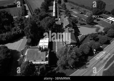 aerial view of Allerston railway station. main street, Allerston. The ...