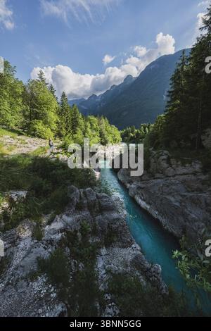 The large Soca troughs (Velika korita Soce), waterfalls and gorges ...