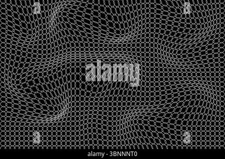 Distorted wireframe background. Abstract wavy checkerboard wallpaper ...