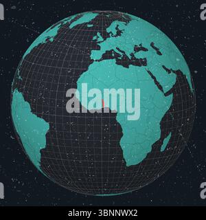 Togo map in dark color, oval map with neighboring countries. Vector map ...