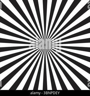 Concentric, radial, radiating black and white, circles, rings simple ...