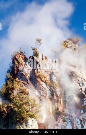Echo Crater and Frying pan lake, Waimangu Volcanic Valley, North Island ...