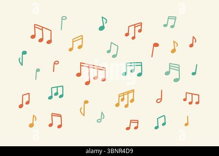 Music note doodle drawn style. Hand drawn sketch musical note element ...