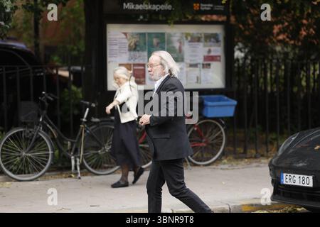 Benny Andersson arrives at the funeral of sound engineer Michael B ...