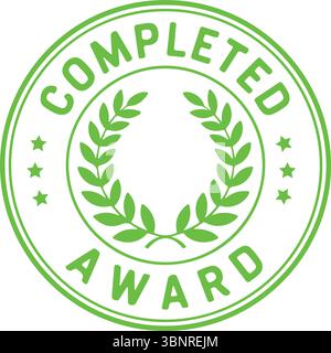 Completed Stamp Award Vector – Round Approved Seal with Grunge Texture ...