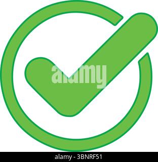 Green Check Mark Button Icons – Approved, Confirm, and Success Symbols ...