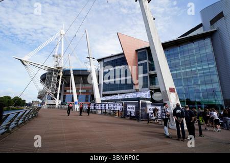 The official merchandise stand outside the Principality Stadium ...