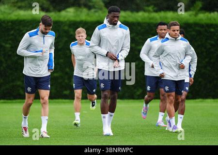 Rangers' Emmanuel Fernandez (right) during a training session at the ...