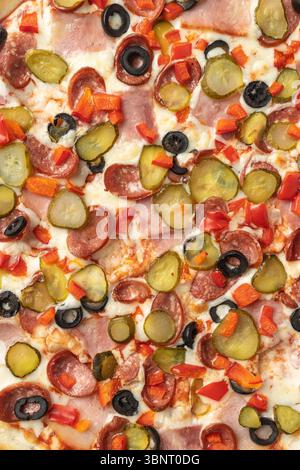 the macro composition of pizza for the menu. fresh ingredients are ...