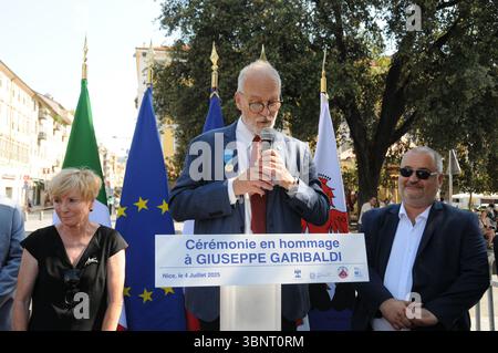 Nice, France. 4th July 2025. Tribute to Giuseppe Garibaldi with the ...