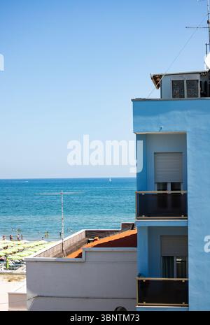 Modern residential building with balconies offering stunning sea views ...
