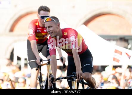 Team UNO-X MOBILITY during the team presentation ahead of the Giro d ...