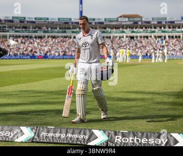 Harry Brook of England leaves the field as he is c Yadav b Chahal Stock ...