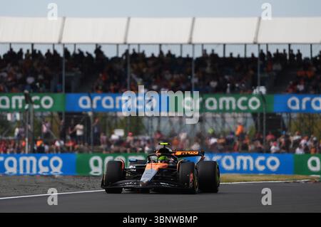 McLaren's Lando Norris during free practice 1 at the Yas Marina Circuit ...