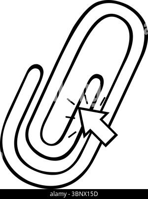 Black file clips, illustration, vector on a white background Stock ...