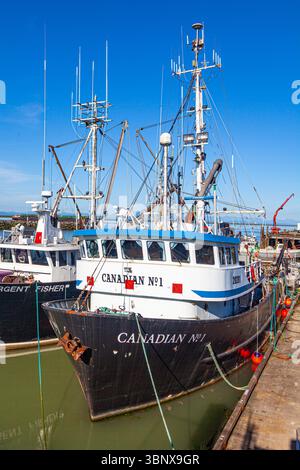 Commercial fishing vessels in the Steveston channel British Columbia ...