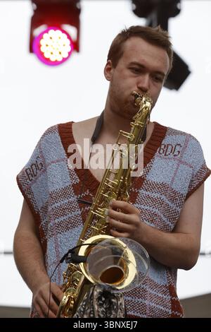 PORTLAND, OR – JULY 4, 2025: Kota Dosa performs as the opening act at ...