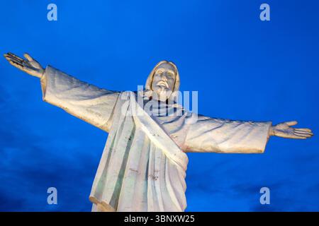 Jesus Christ Statue at Cusco, Perú, at Sundown Stock Photo - Alamy