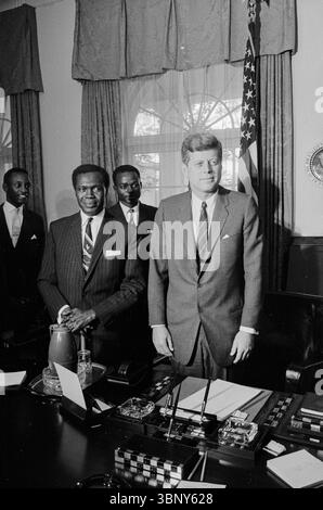 Grace Ibingira, Ugandan Prime Minister Milton Obote, John Kakonge with ...