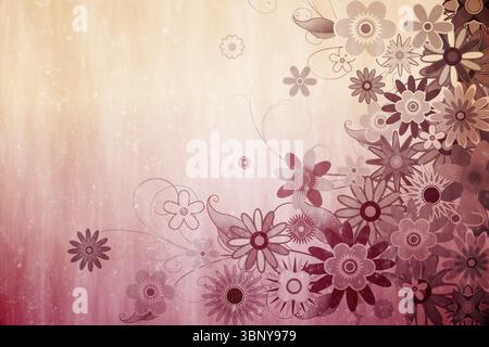 Digitally generated girly floral design on green Stock Photo - Alamy