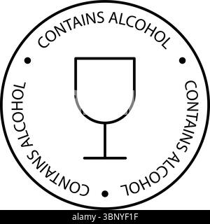 Alcohol contain icon for medication, cosmetic, food, candies. Wine ...
